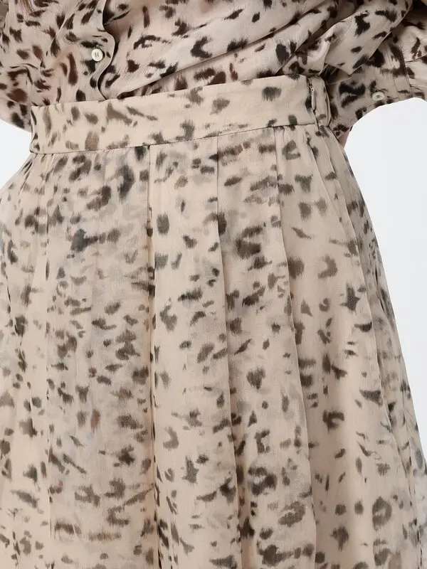 Brunello Cucinelli Abstract-print Silk A-line Midi Skirt For