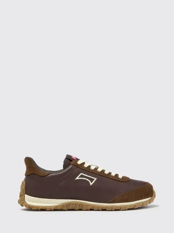 Camper Drift Walk Leather And Suede Sneakers With Embroidered Logo