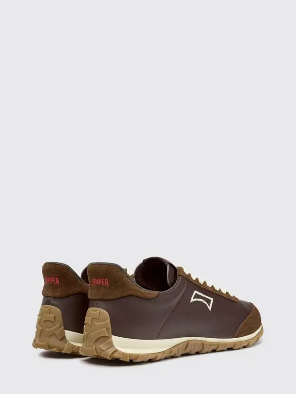 Camper Drift Walk Leather And Suede Sneakers With Embroidered Logo
