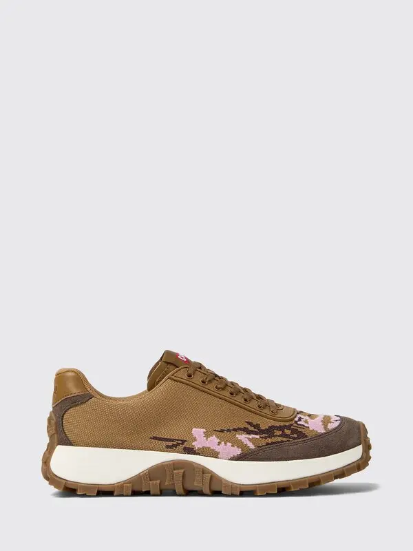 Camper Twins Graphic Print Leather And Recycled Pet Sneakers With Vibram Sole - Brown