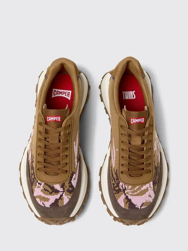 Camper Twins Graphic Print Leather And Recycled Pet Sneakers With Vibram Sole