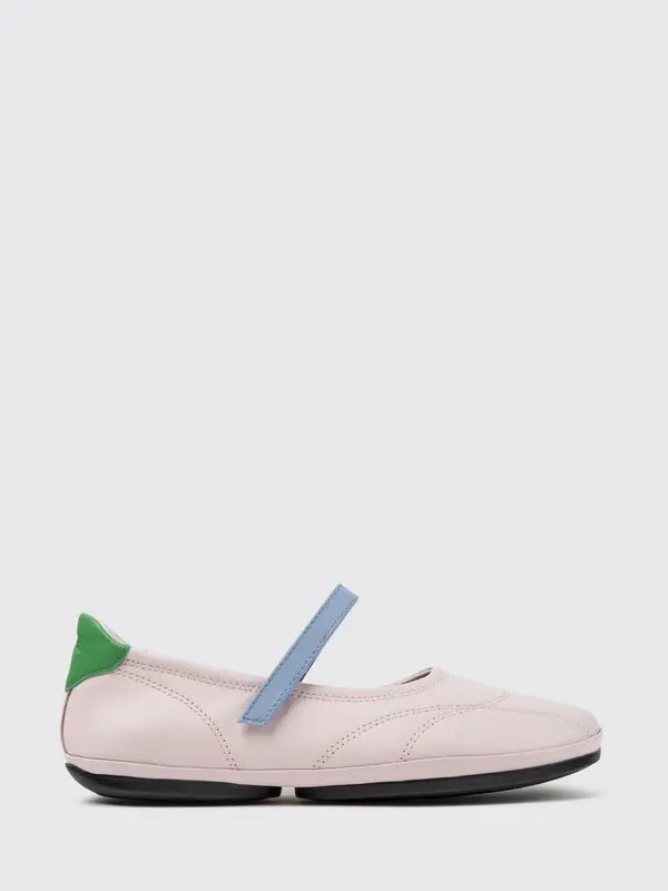 Camper Twins Abstract Pattern Calfskin Leather Mary Jane Flats