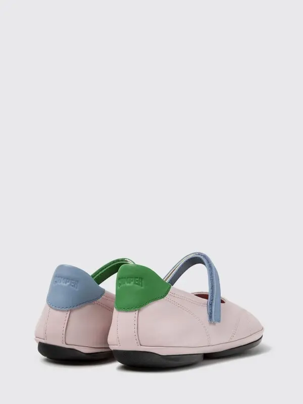 Camper Twins Abstract Pattern Calfskin Leather Mary Jane Flats