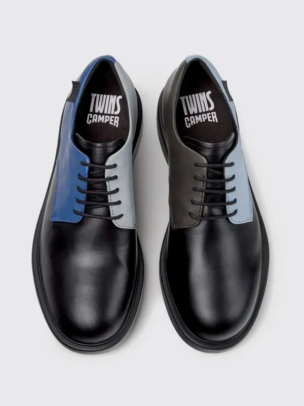 Camper Twins Bicolour Pattern Smooth Calfskin Leather Derby Shoes