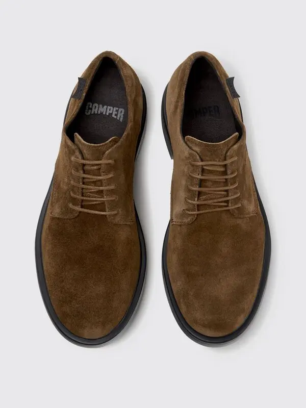 Camper Dean Suede Derby Shoes With Xl Extralight Sole
