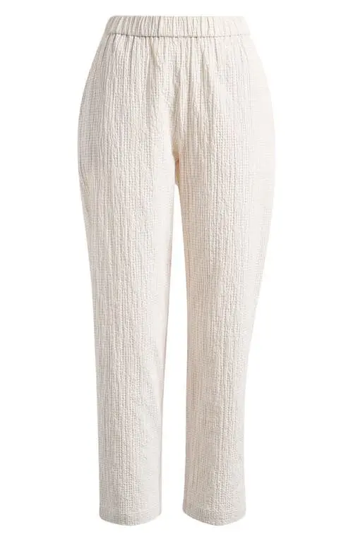 Eileen Fisher Organic Cotton Seersucker Tapered Ankle Pants