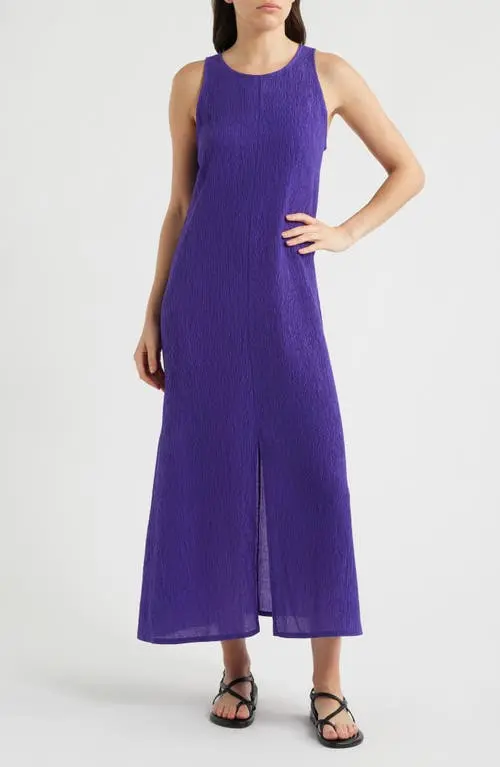 Eileen Fisher Texture Sleeveless Maxi Dress - Violet