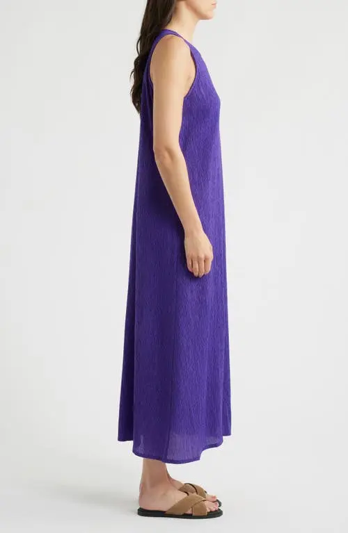 Eileen Fisher Texture Sleeveless Maxi Dress - Violet