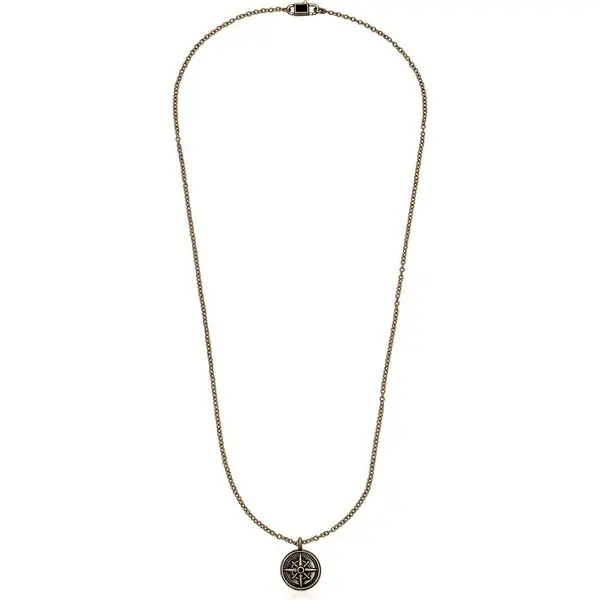 MR. ETTIKA All Signs Point North Pendant Necklace - Brass