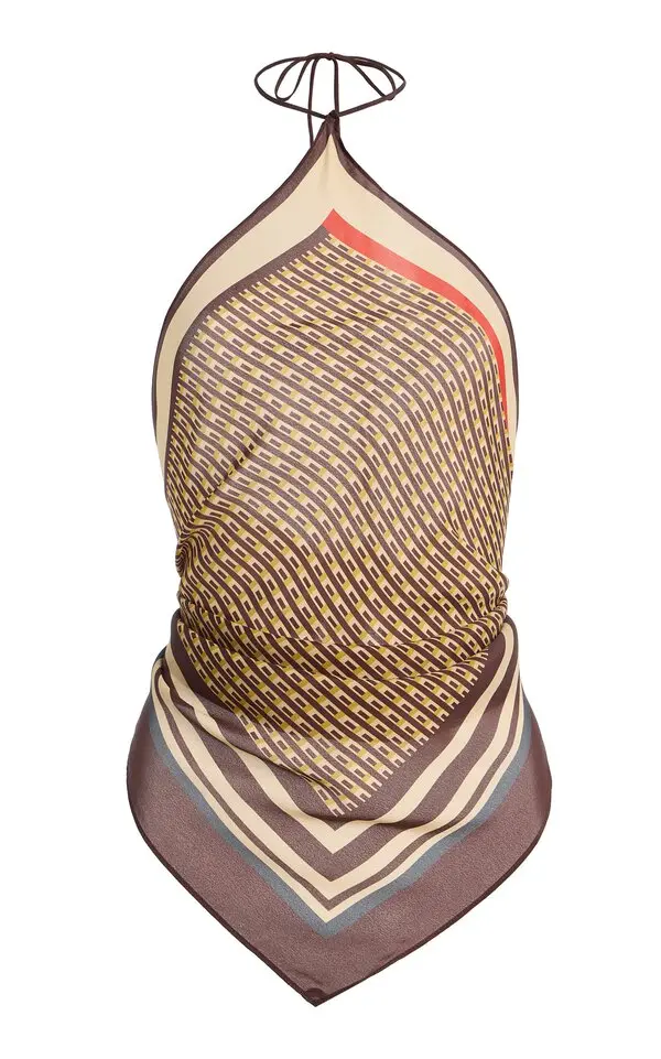 SIR. Cooper Chiffon Scarf Top - Brown