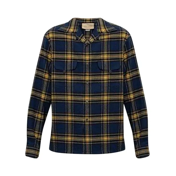 Gucci Checked Shirt 'navy - Blue
