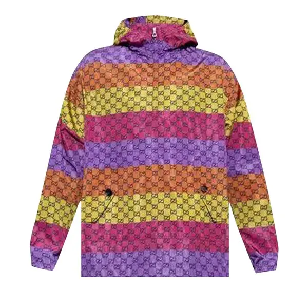 Gucci Gg Print Hooded Jacket - Multicolor