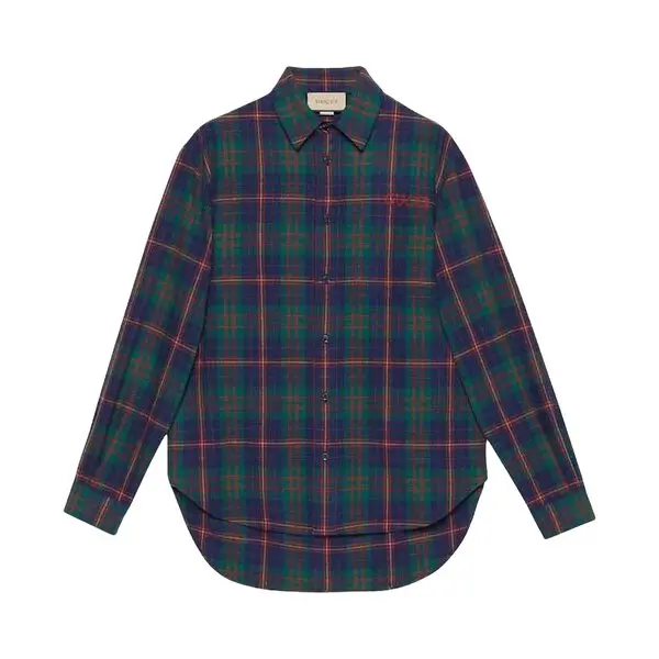 Gucci Check Pattern Shirt - Green