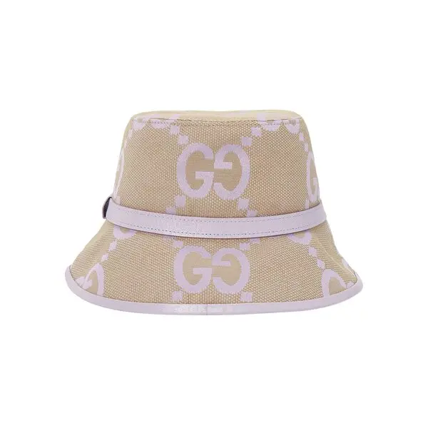 Gucci Jumbo Gg Bucket Hat 'beige/lilac