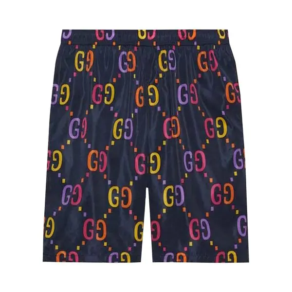 Gucci Jumbo Gg Silk Shorts 'dark /multicolor