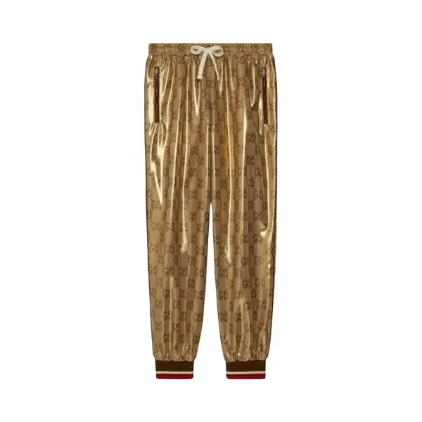 Gucci Gg Technical Jersey Jogging Pants - Gold