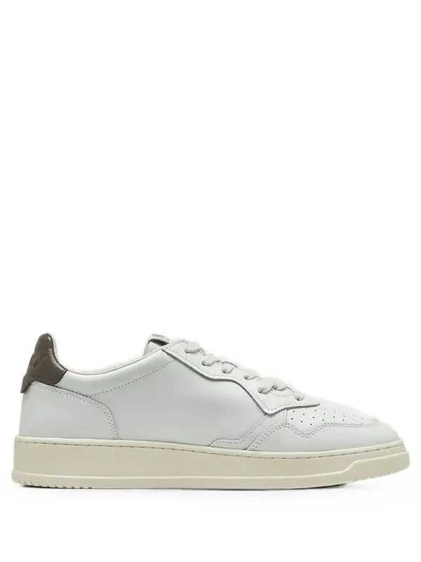AUTRY Medalist Low Sneakers In And Chocolate Leather - White