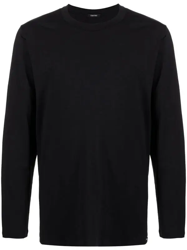 TOM FORD Long Sleeve Crew Neck T-shirt - Black