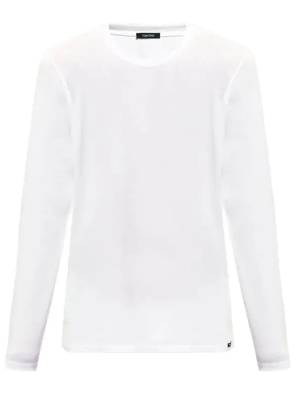 TOM FORD Long Sleeve Crew Neck T-shirt - White