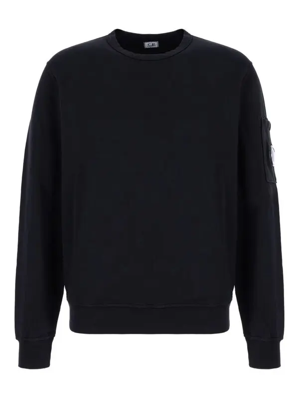 C.P. COMPANY Crew Neck Fleece Sweatshirt With Logo Badge