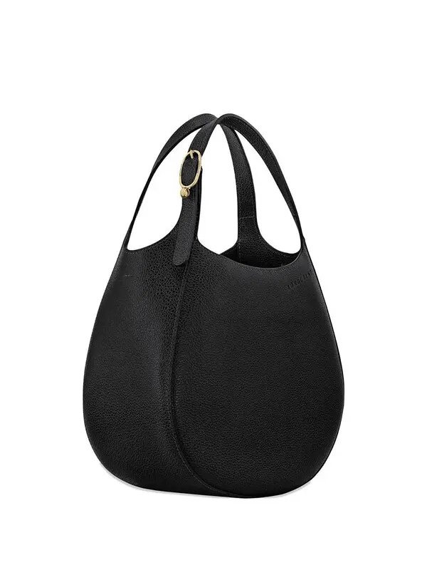 Longchamp Le Foulonné Leather Hand Bag - Black