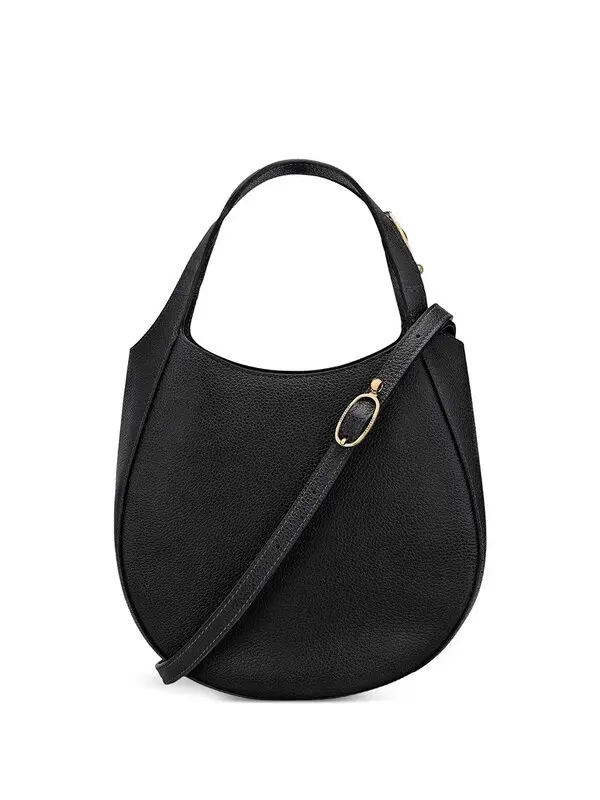 Longchamp Le Foulonné Leather Hand Bag - Black