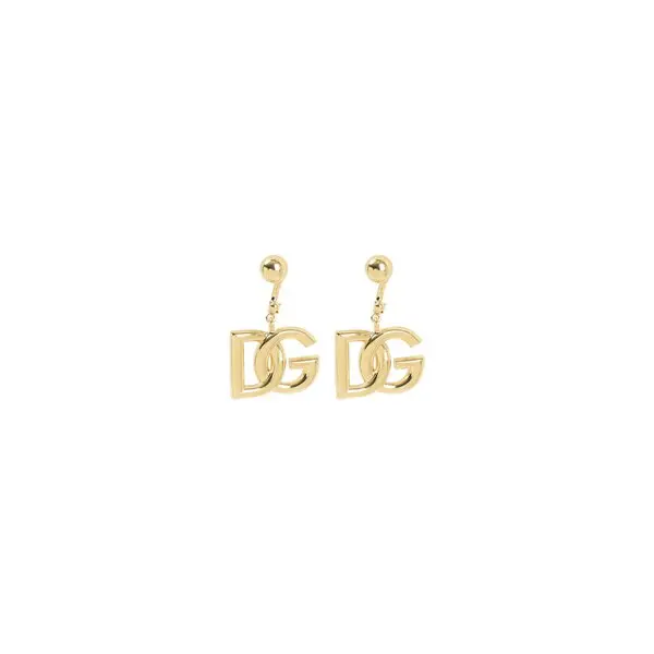 Dolce & Gabbana Golden-tone Dg Drop Earrings - Silver