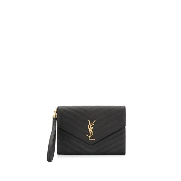 Saint Laurent Cassandre Matelassé Pouch - Black