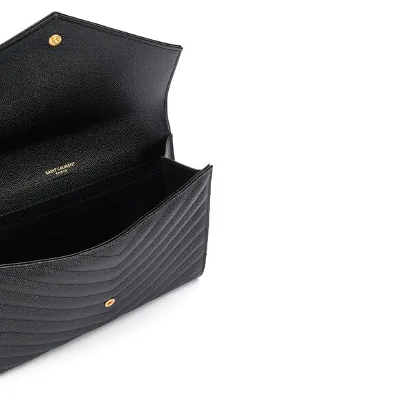 Saint Laurent Cassandre Matelassé Pouch - Black