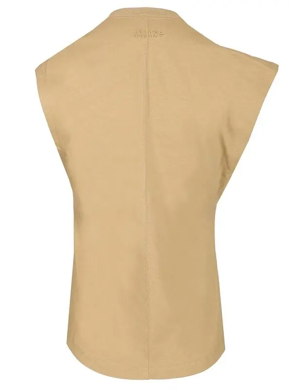 Isabel Marant Étoile Nayda Cotton Jersey T-shirt With Front Knot Detailing - Cream