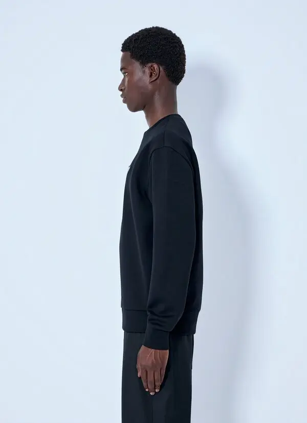 Prada Technical Cotton Crewneck Sweatshirt With Logo Motif