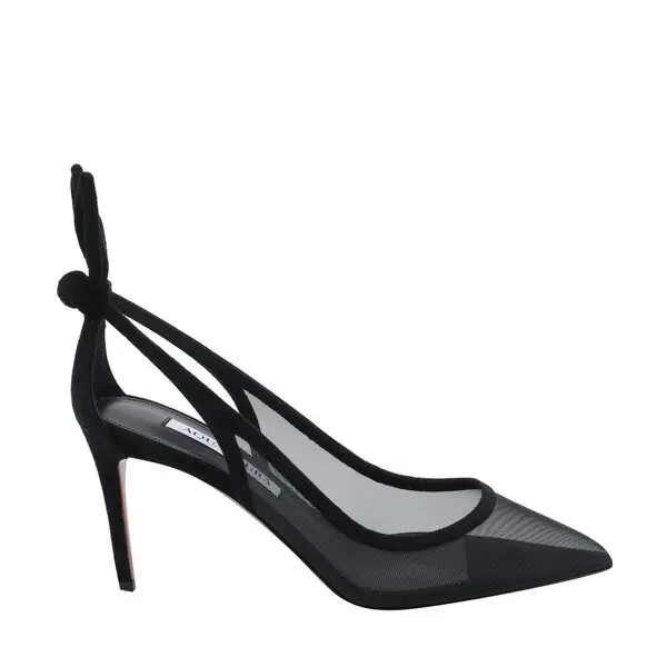 AQUAZZURA Bow Tie Mesh Pump 85 - Black