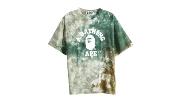A BATHING APE Tie Dye College Relaxed Fit Tee Shirt