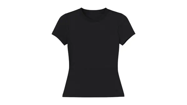 BLVCK Built In Bra Tee Shirt - Charcoal