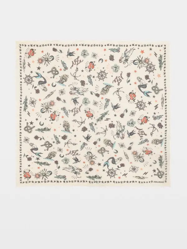 Zadig&Voltaire Kerry Tattoo Scarf - Flash