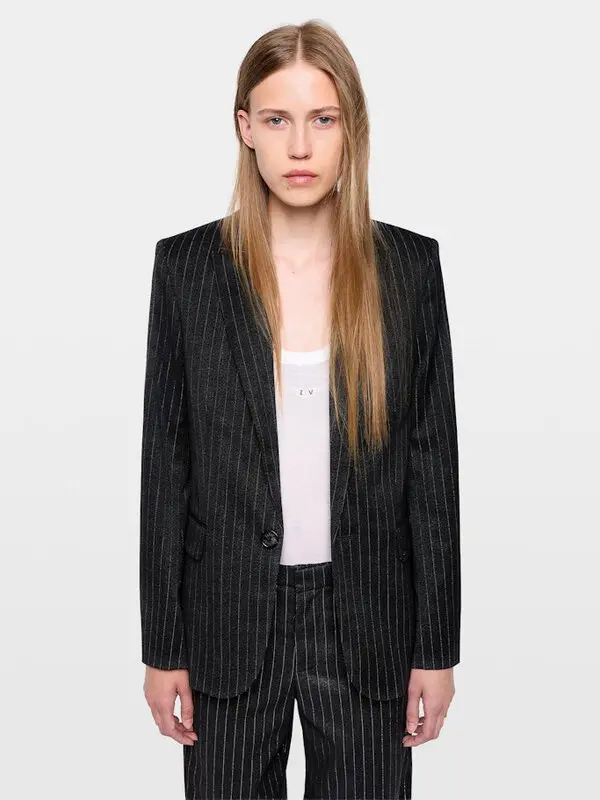 Zadig&Voltaire Valser Blazer With Shimmer Stripes