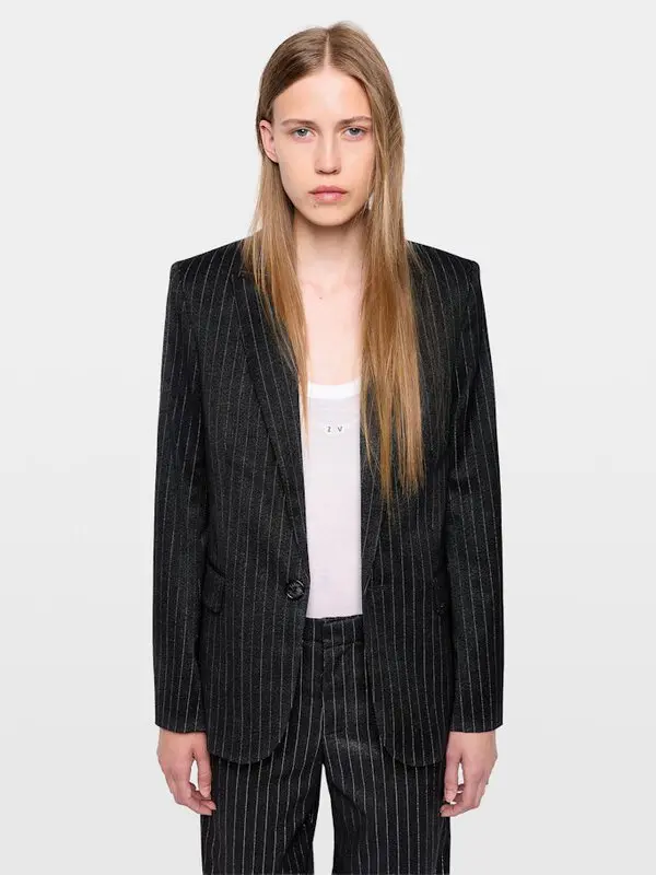 Zadig&Voltaire Valser Blazer With Shimmer Stripes