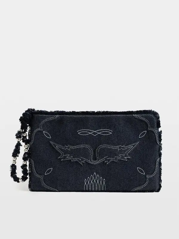 Zadig&Voltaire Angel Denim Western Clutch