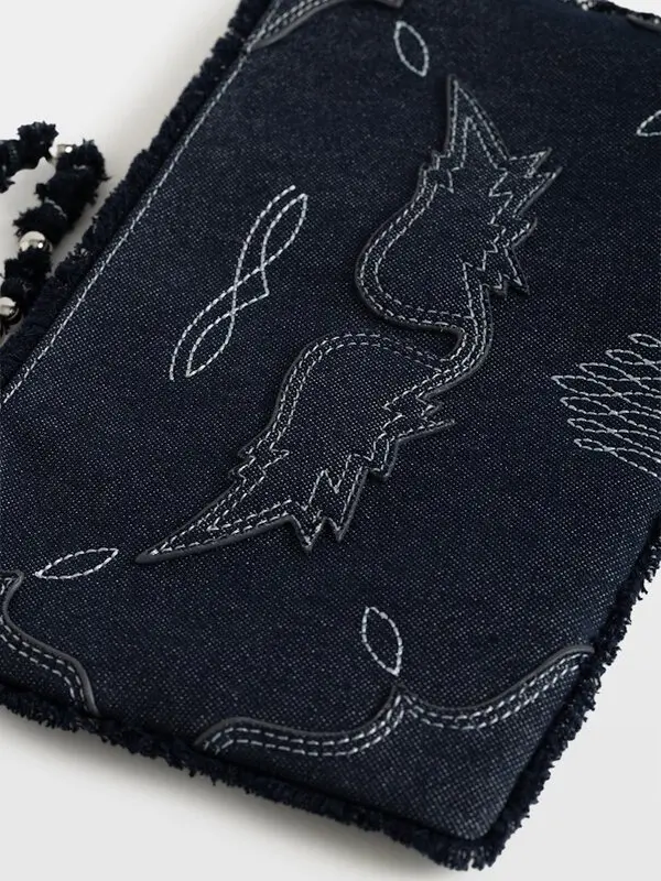 Zadig&Voltaire Angel Denim Western Clutch