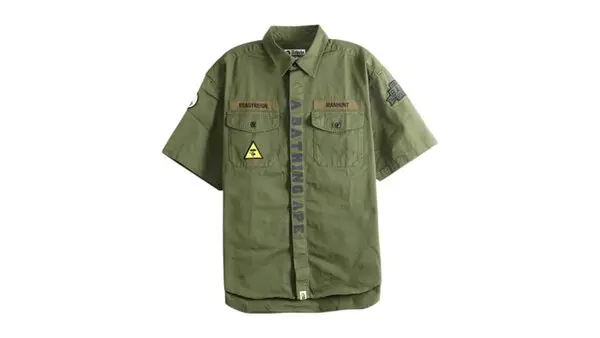 A BATHING APE Patch Cpo Short Sleeve Shirt