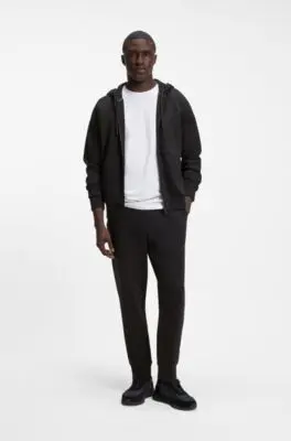BOSS Stretch-cotton Track Pants With Puff-print Logo