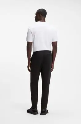 BOSS Stretch-cotton Track Pants With Puff-print Logo