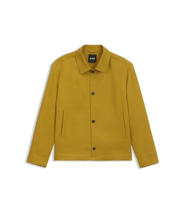 BOSS Regular-fit Jacket With Micro Pattern - Gold