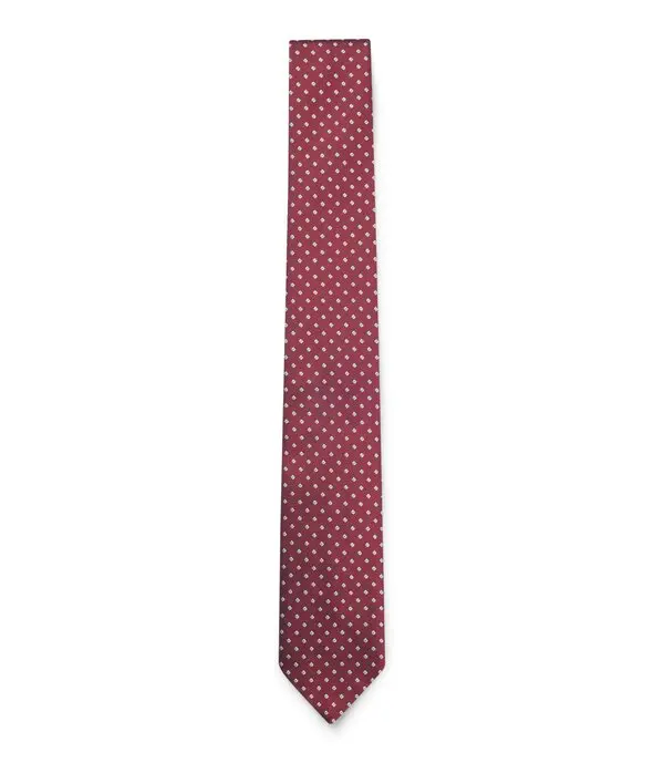 BOSS Silk-blend Tie With Micro Pattern - Light Red