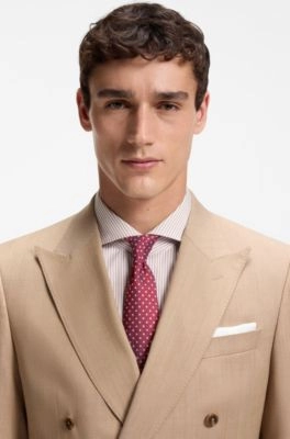BOSS Silk-blend Tie With Micro Pattern - Light Red