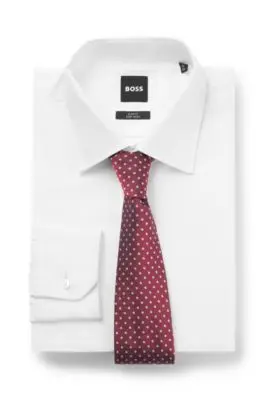 BOSS Silk-blend Tie With Micro Pattern