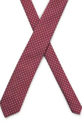 BOSS Silk-blend Tie With Micro Pattern