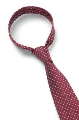 BOSS Silk-blend Tie With Micro Pattern