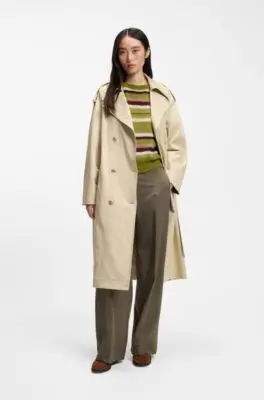 BOSS Oversized-fit Alpaca-blend Sweater With Stripes