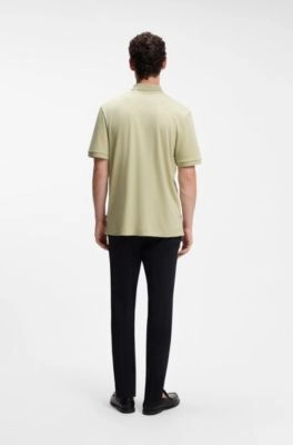 BOSS Regular-fit Polo Shirt In Cotton With Patterned Collar
